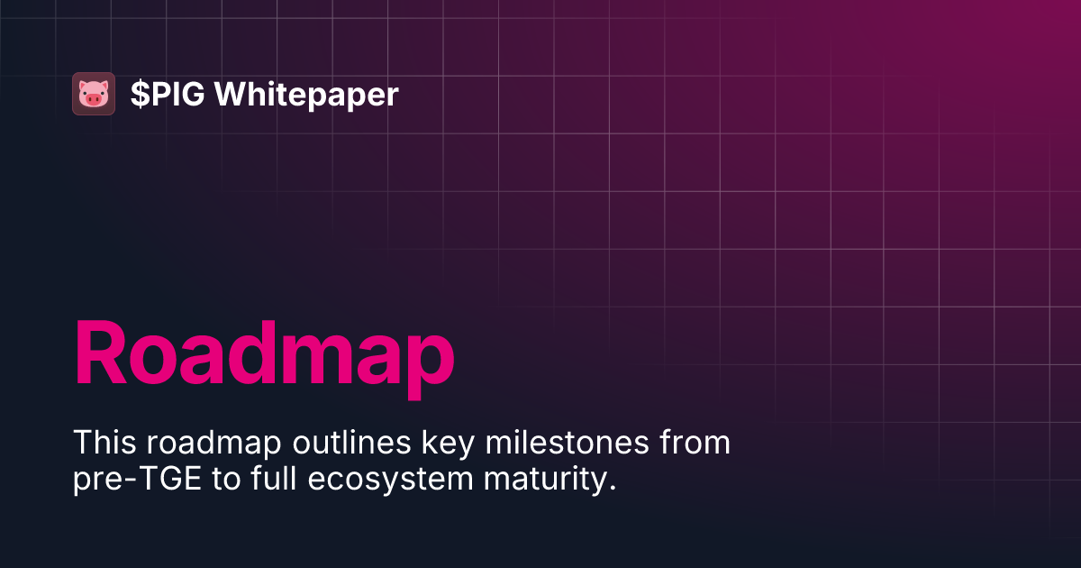 Roadmap | $PIG Whitepaper